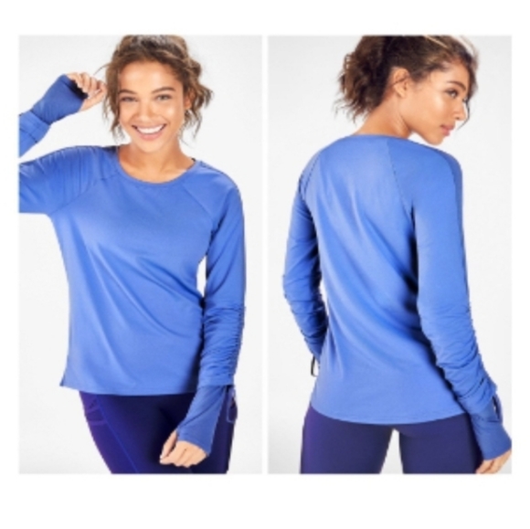 Fabletics | Tops | Fabletics Blue Cashel Adjustable Long Sleeve Top ...